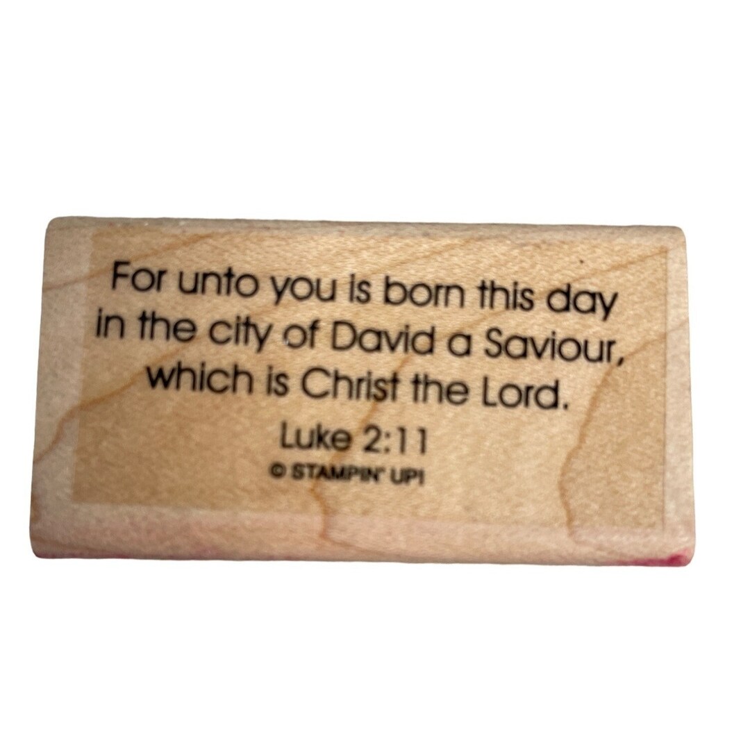 Mounted Rubber Stamp Luke 2:11 Bible Verse Saviour Christ the - Etsy