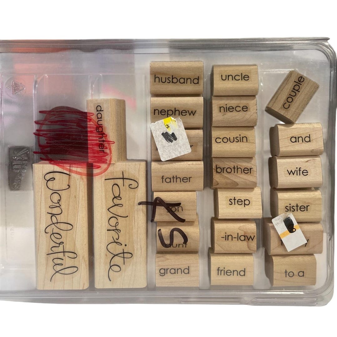 Stampin up Mounted Rubber Stamp Wonderful Favorites Words Family - Etsy