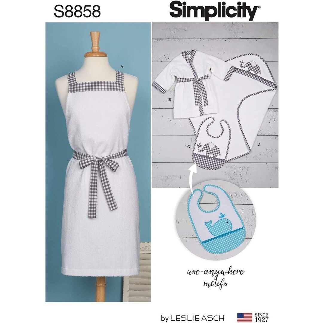 Simplicity Sewing Pattern 8858 Child Robe Hooded Towel Bib Apron - Etsy