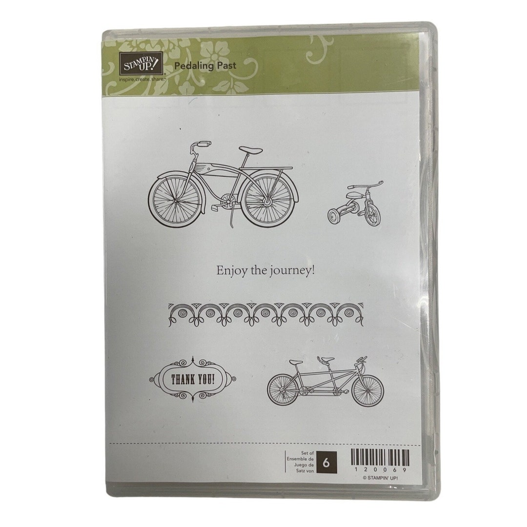 Stampin' UP PEDALING PAST Pedal Pusher Stamp Vintage Bike Trike Thank ...