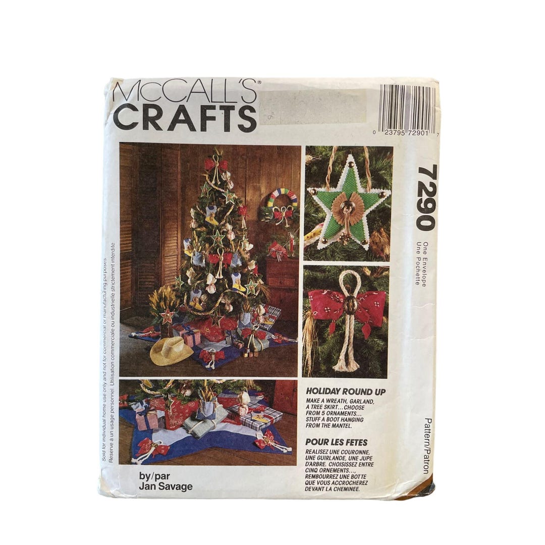 Mccall's Crafts Sewing Pattern 7290 Holiday Round up Cowboy Boot ...