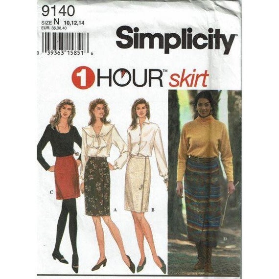 Simplicity Sewing Pattern 9140 Misses Skirt One Hour Size | Etsy