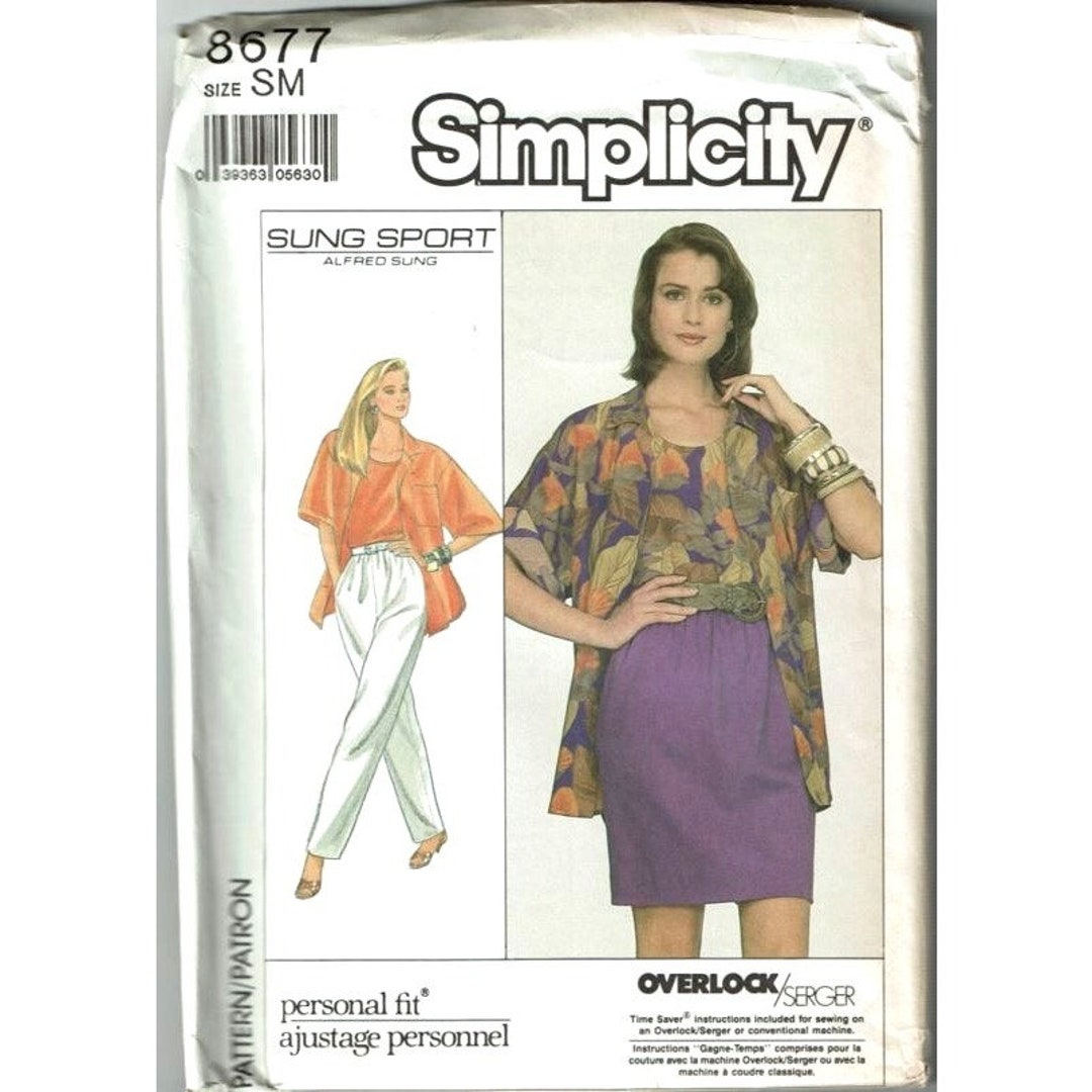 Simplicity Sewing Pattern 8677 Pants Skirt Tank Top Shirt Misses Size S ...