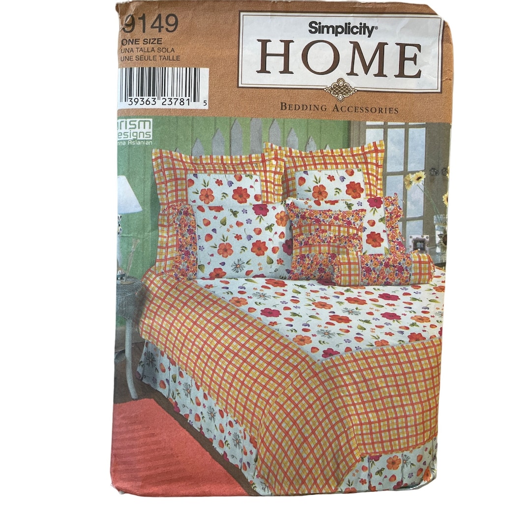 Simplicity Sewing Pattern 9149 Bedroom Duvet Cover Dust Ruffle Full and ...