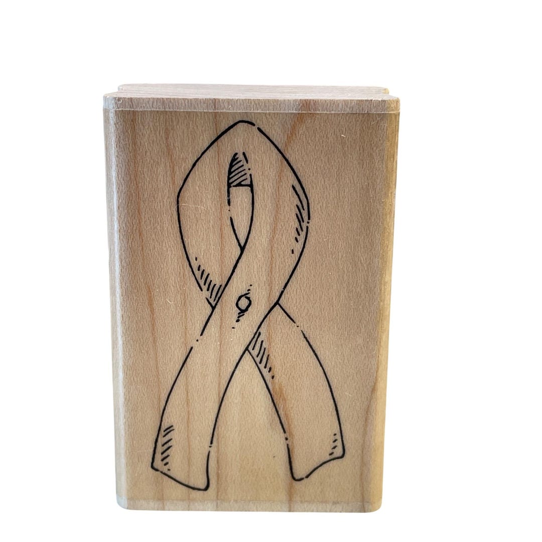 Awareness Ribbon Thoughtful Rubber Stamp Breast Cancer - Etsy