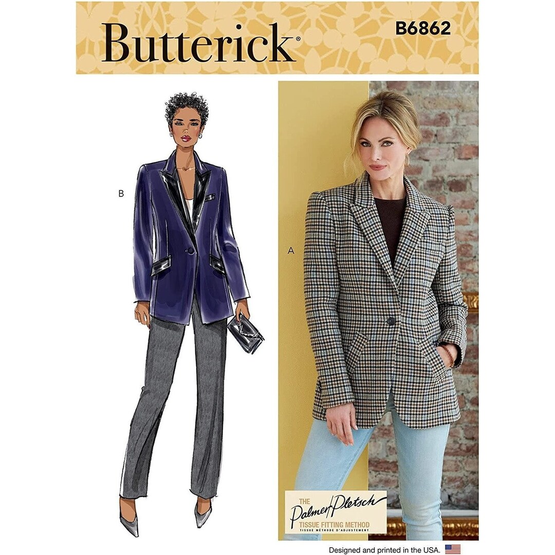 Butterick Sewing Pattern 6862 / 11125 Jacket Blazer Misses Size 16-24 ...