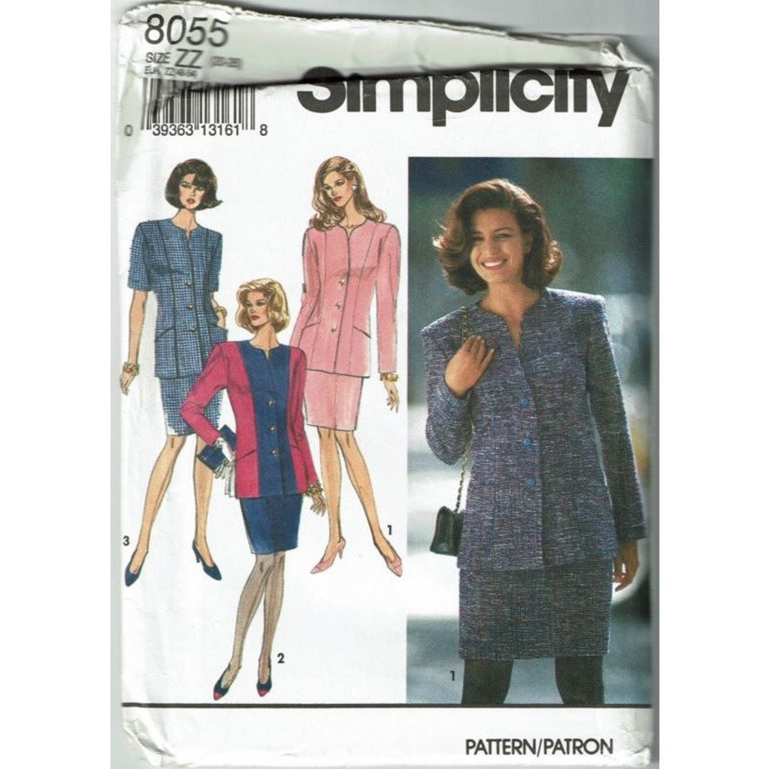 Simplicity Sewing Pattern 8055 Skirt Jacket Misses Size 20-26 - Etsy UK