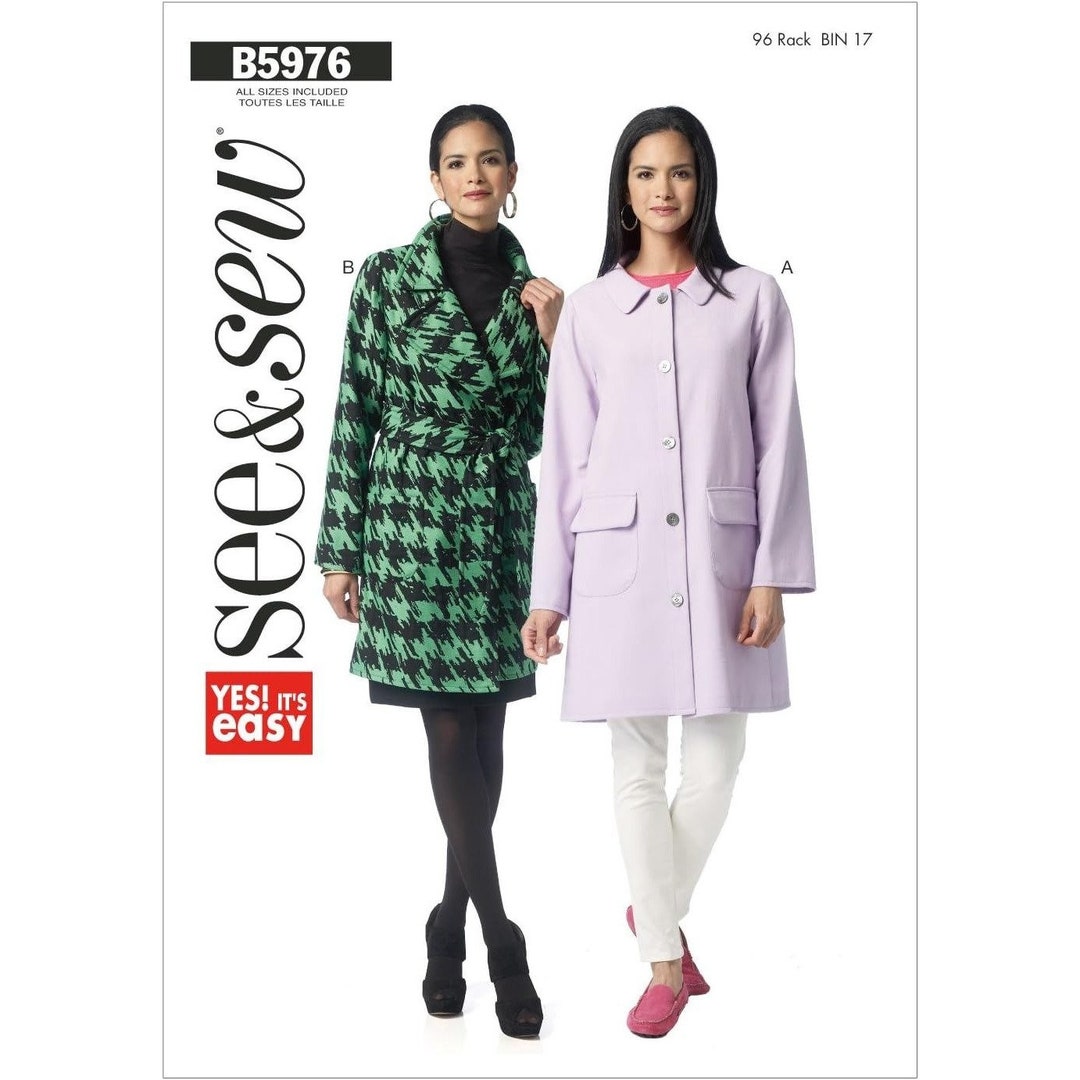 Butterick See and Sew Sewing Pattern 5976 Coat Jacket Misses Size 8-24 ...