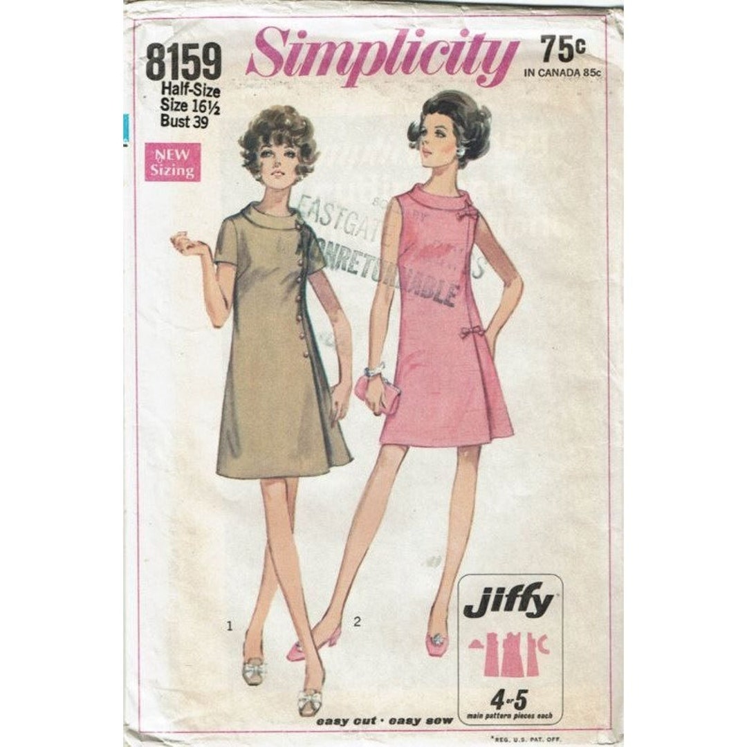 Simplicity Sewing Pattern 8159 Dress Size 16.5 CUT COMPLETE - Etsy