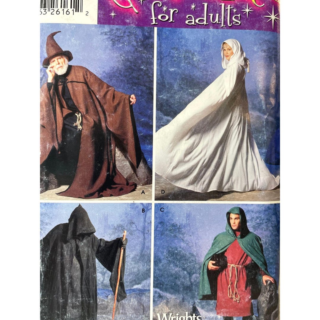 Simplicity Sewing Pattern 0614 9887 Cape Costume Unisex Adult Size XS ...
