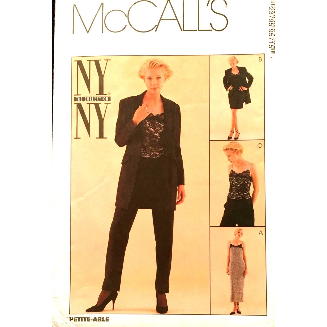 Mccall's Sewing Pattern 9571 Lined Dress or Top Jacket and Pants Size ...