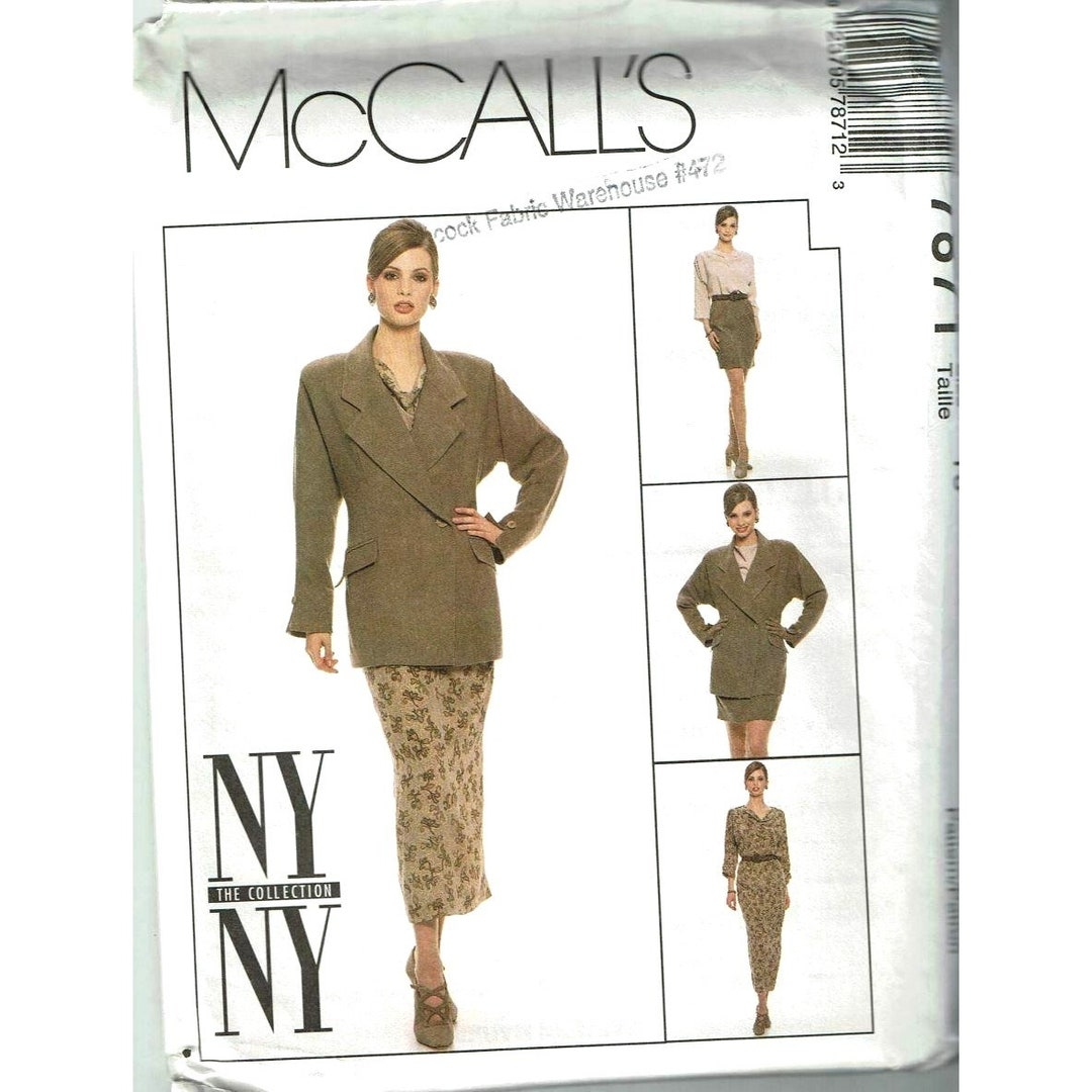 Mccalls Sewing Pattern 7871 Jacket Blouse Skirt Misses Size 10 - Etsy