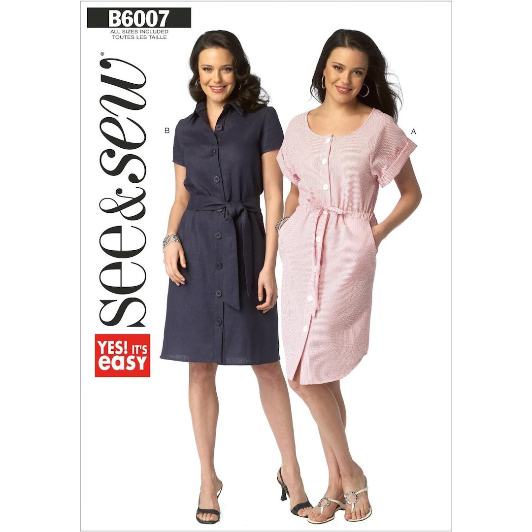 Butterick See and Sew Sewing Pattern 6007 Dress Misses Size 8-16 - Etsy