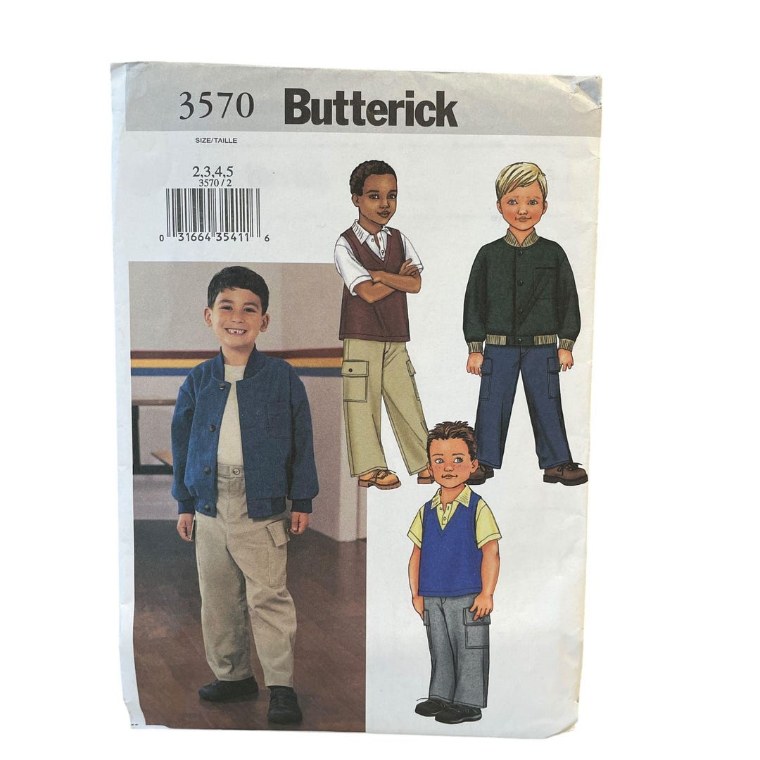 Butterick Sewing Pattern 3570 Pants Jacket Vest Boys Child Size 2-5 - Etsy