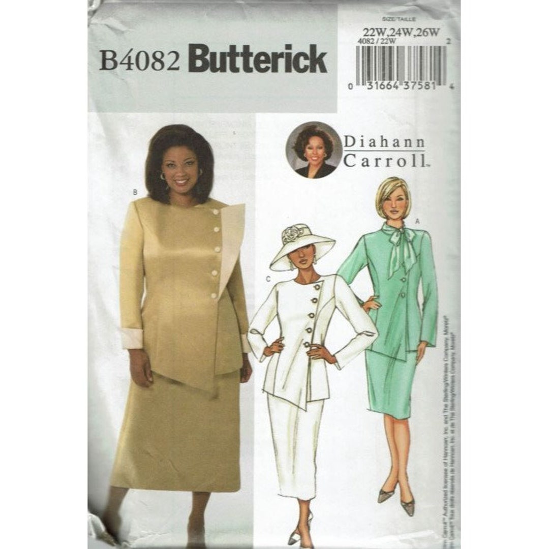 Butterick Sewing Pattern 4082 Jacket Skirt Misses Size 22W-26W - Etsy