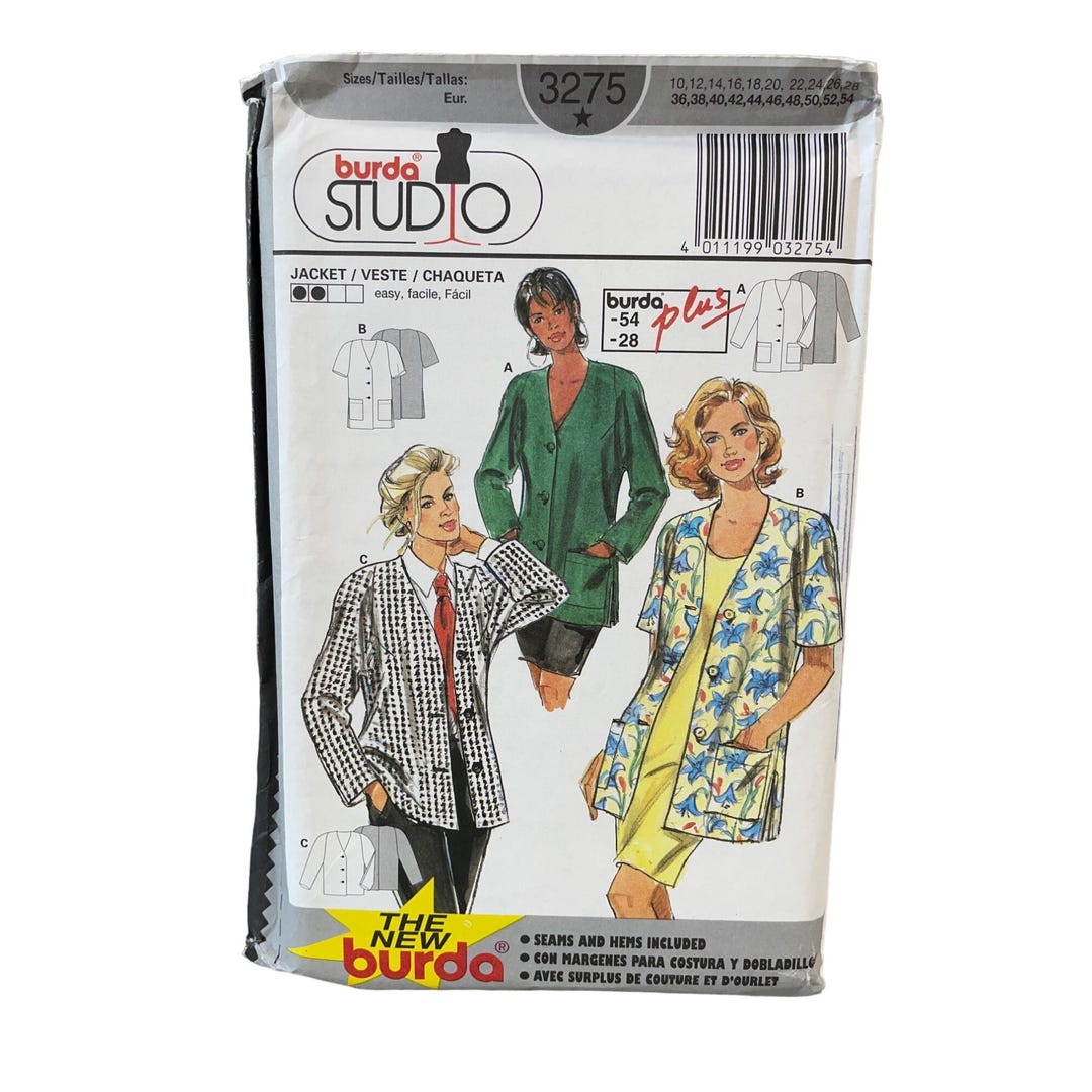 Burda Sewing Pattern 3275 Coat Jacket Veste Chaqueta Misses Size 10-28 ...
