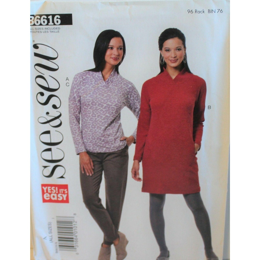 Butterick See and Sew Pattern 6616 Misses Top Dress Pants Size XS-XXL ...