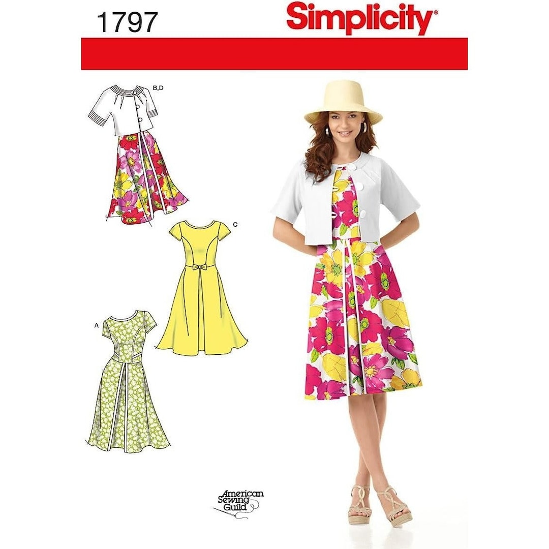 Simplicity Sewing Pattern 1797 Dress Jacket Misses Size 6-14 - Etsy