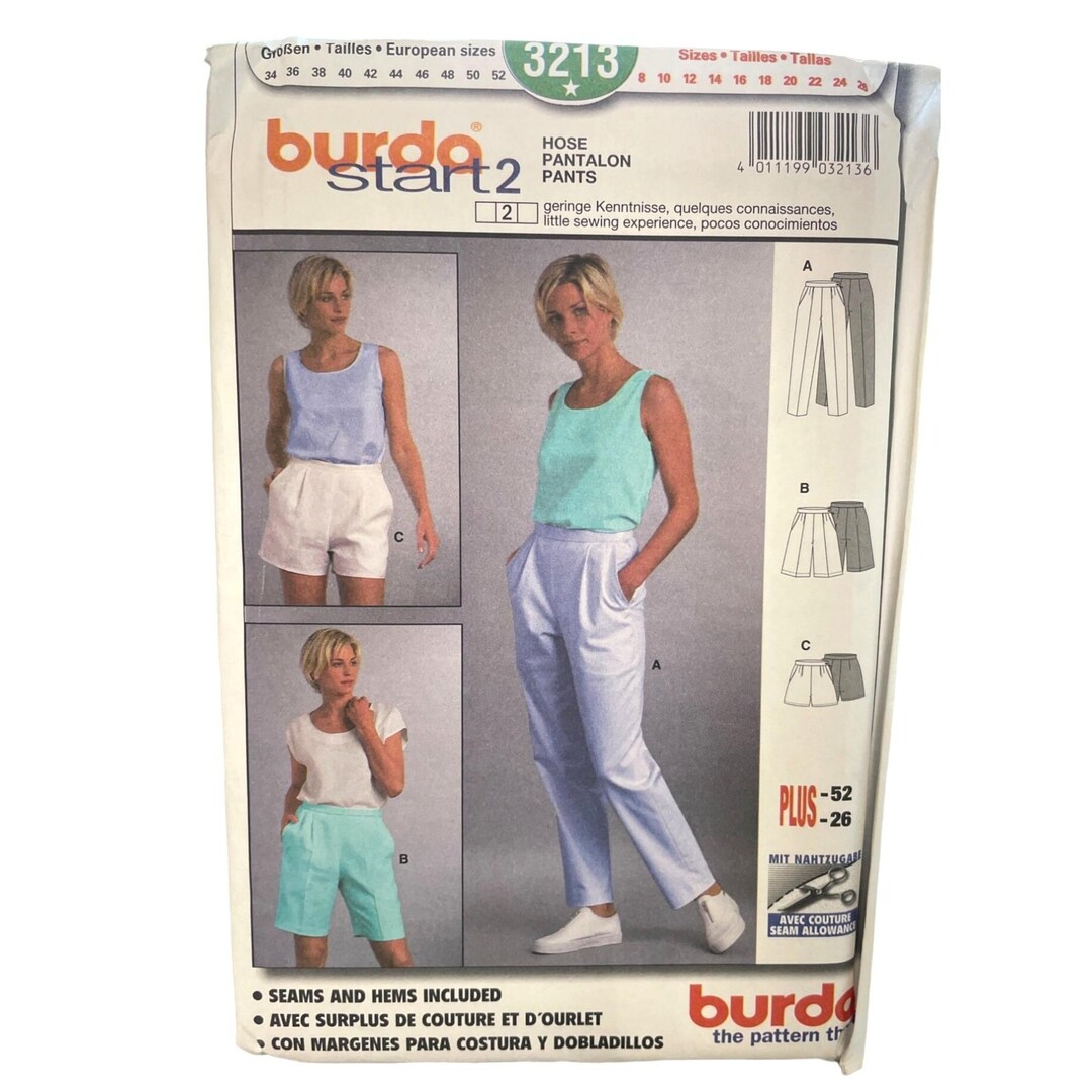 Burda Sewing Pattern 3213 Pants Shorts Misses Size 8-26 - Etsy