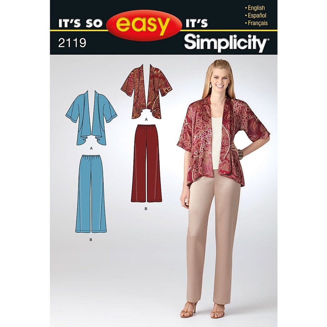 Simplicity Sewing Pattern 2119 Misses Jacket Pants Size 10-18 - Etsy