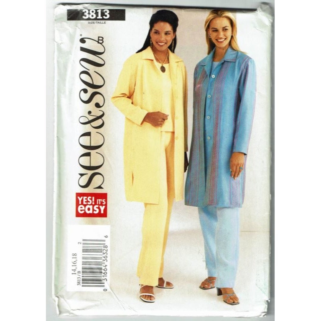 Butterick See and Sew Sewing Pattern 3813 Shirt Top Pants Size 14-18 - Etsy