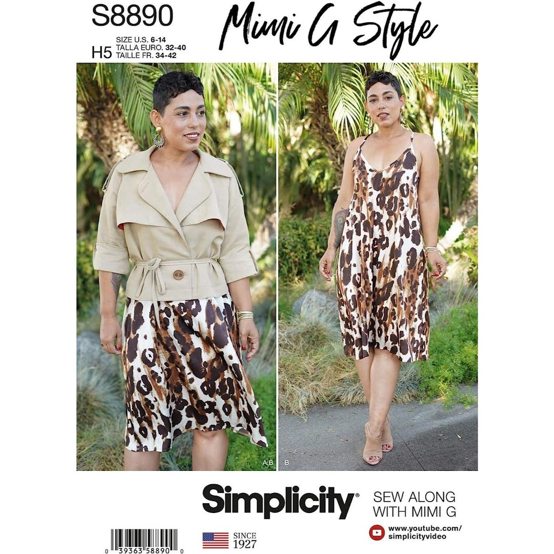 Simplicity Sewing Pattern 8890 R11393 MIMI G Slip Dress Jacket Misses ...