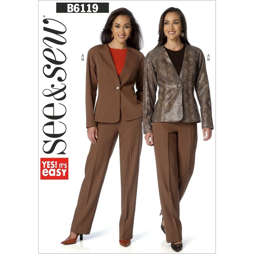 Butterick See and Sew Sewing Pattern 6119 Jacket and Pants Misses Size ...