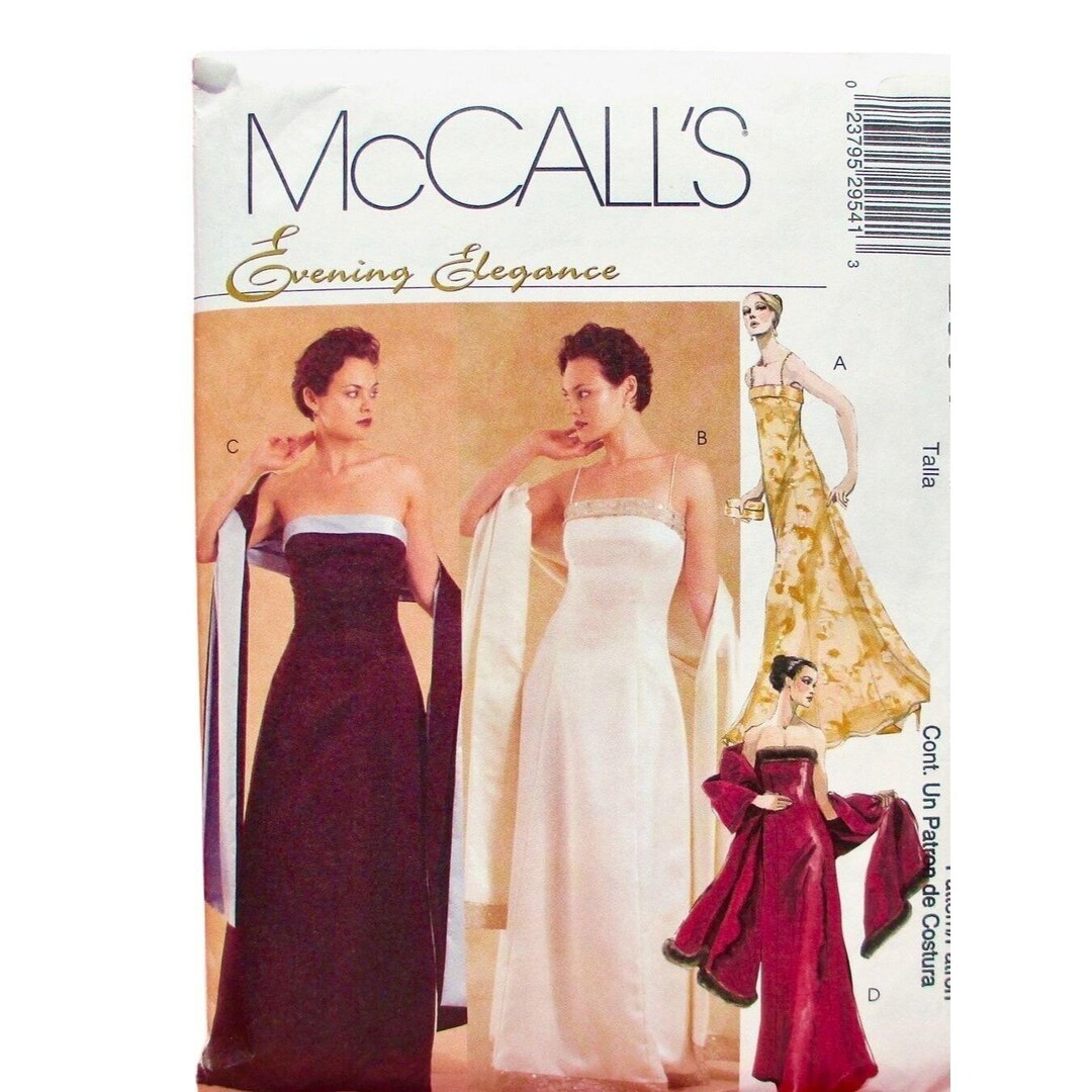 Mccalls 2954 Evening Elegance Sewing Pattern Size 8-12 Formal Dresses ...