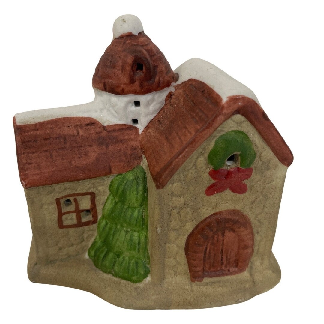 Miniature Christmas Holiday House Castle Ceramic Primitive - Etsy