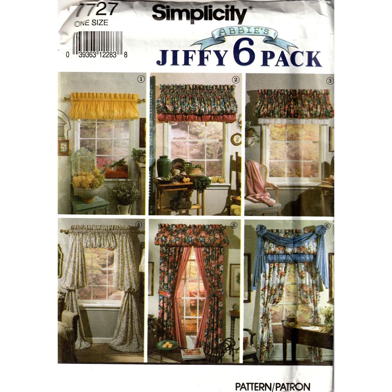 Simplicity Sewing Pattern 7727 Window Treatments Valance Drapes - Etsy