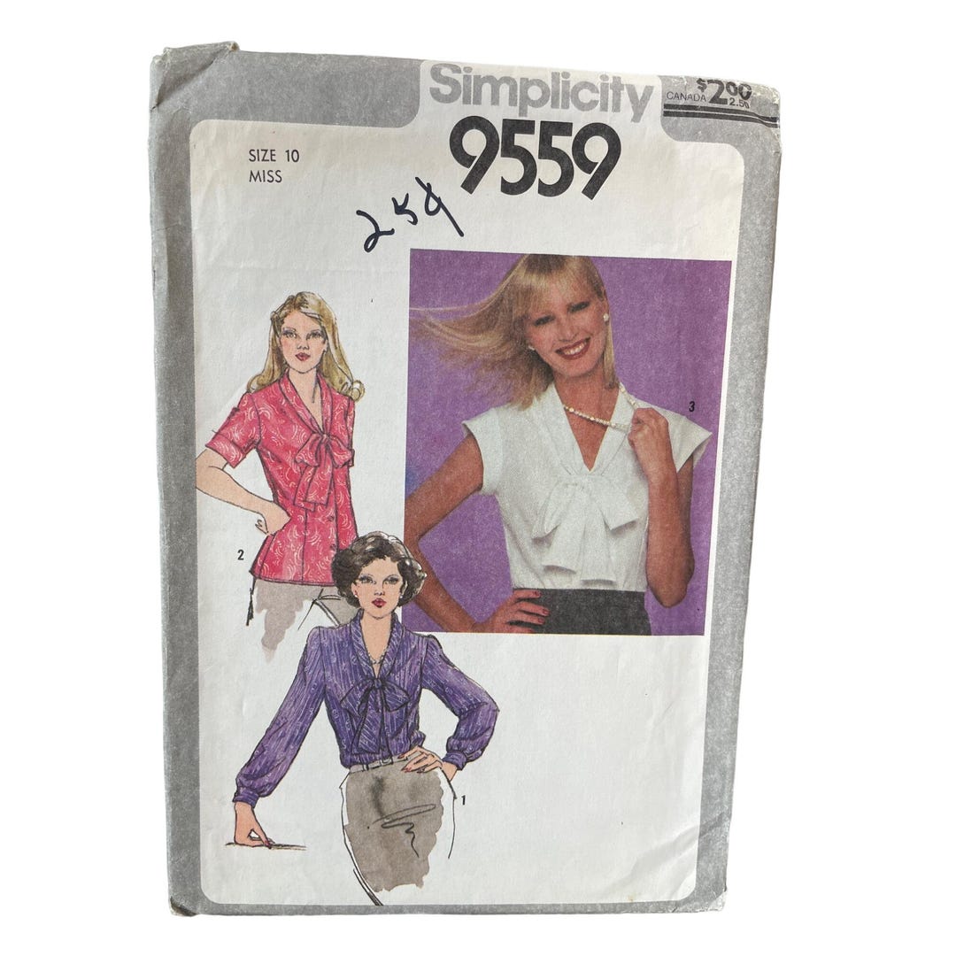 Simplicity Sewing Pattern 9559 Blouse Shirt Tunic Top Misses Size 10 - Etsy