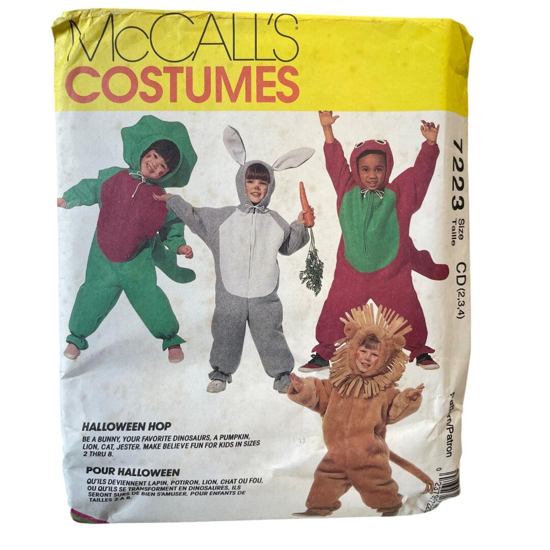 Mccalls Halloween Costume Sewing Pattern 7223 for Kids Sizes 2-4 - Etsy