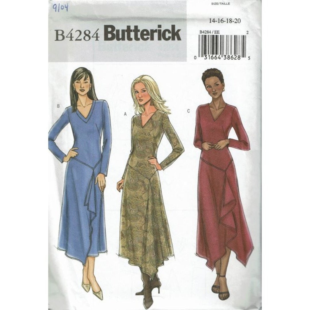 Butterick Sewing Pattern 4284 Dress Misses Size 14-20 - Etsy