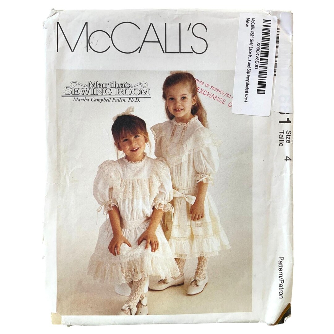 Mccalls Sewing Pattern 7681 Dress Slip Martha Campbell Pullen Sz 4 - Etsy