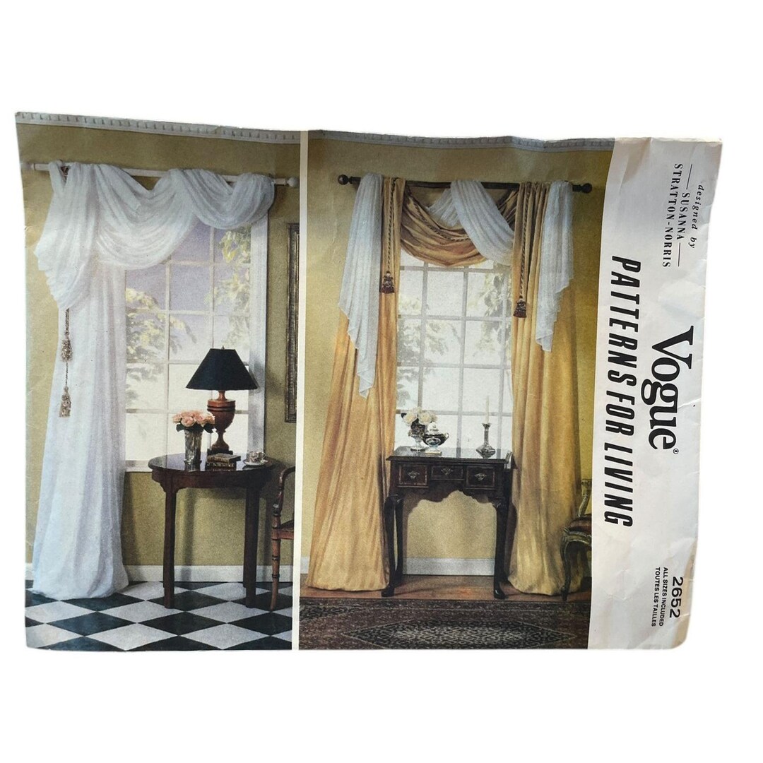 Vogue Sewing Pattern 2652 Draperies Curtains Susanna Stratton Norris - Etsy
