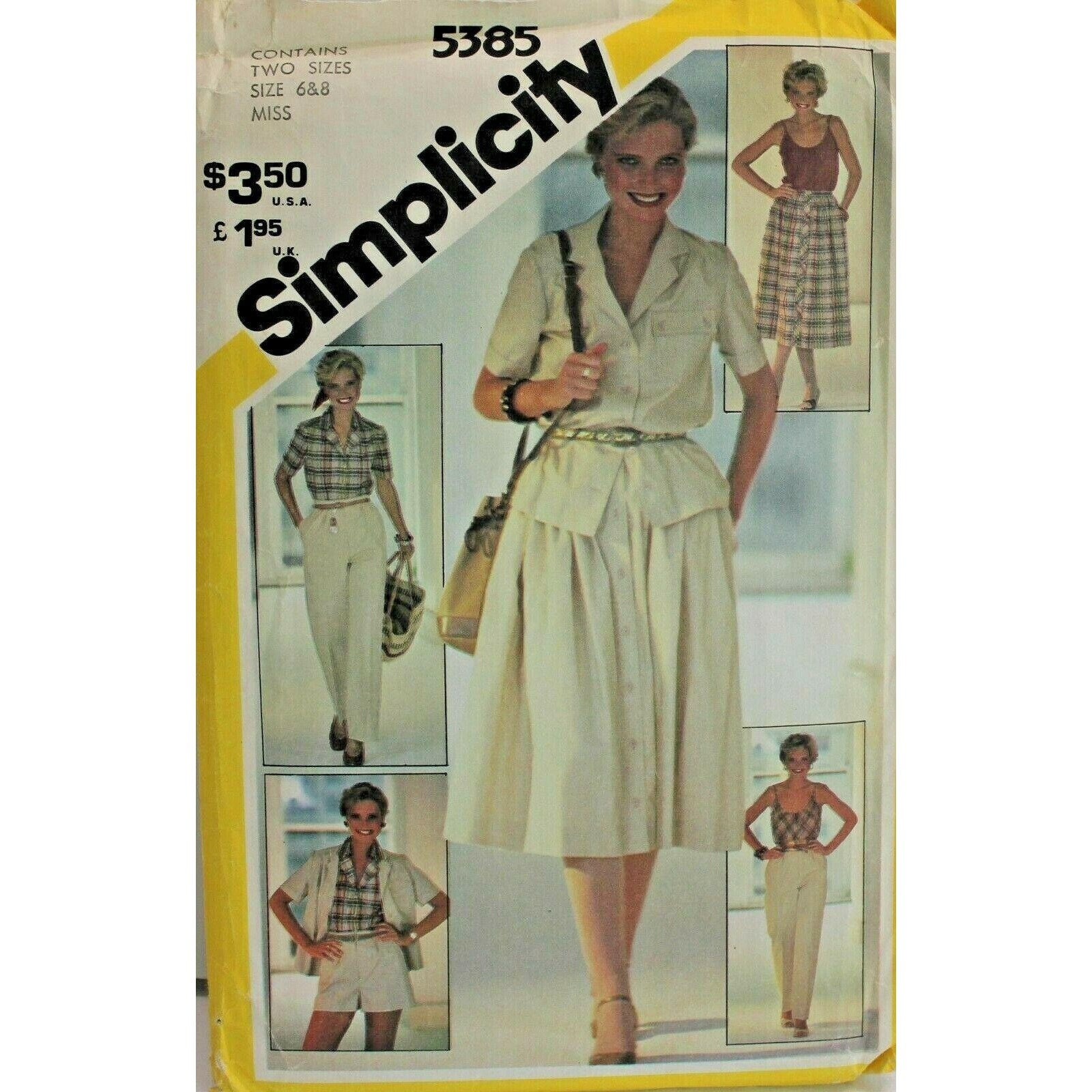 Simplicity 5385 Sewing Pattern Pants Shirts Skirt Casual Wear Misses ...