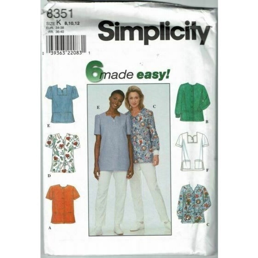 Simplicity Sewing Pattern 8351 Misses Tops Size 8-12 Nursing Dental - Etsy