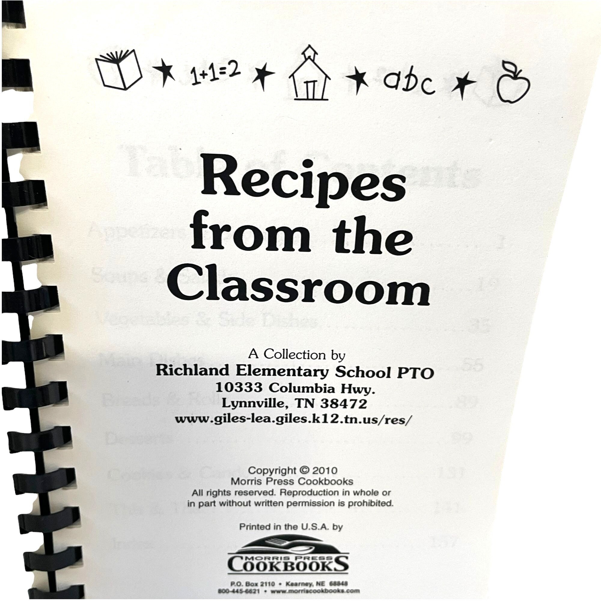 Recipe Book Cookbook Cooking Recipes From the Classroom Richland ...