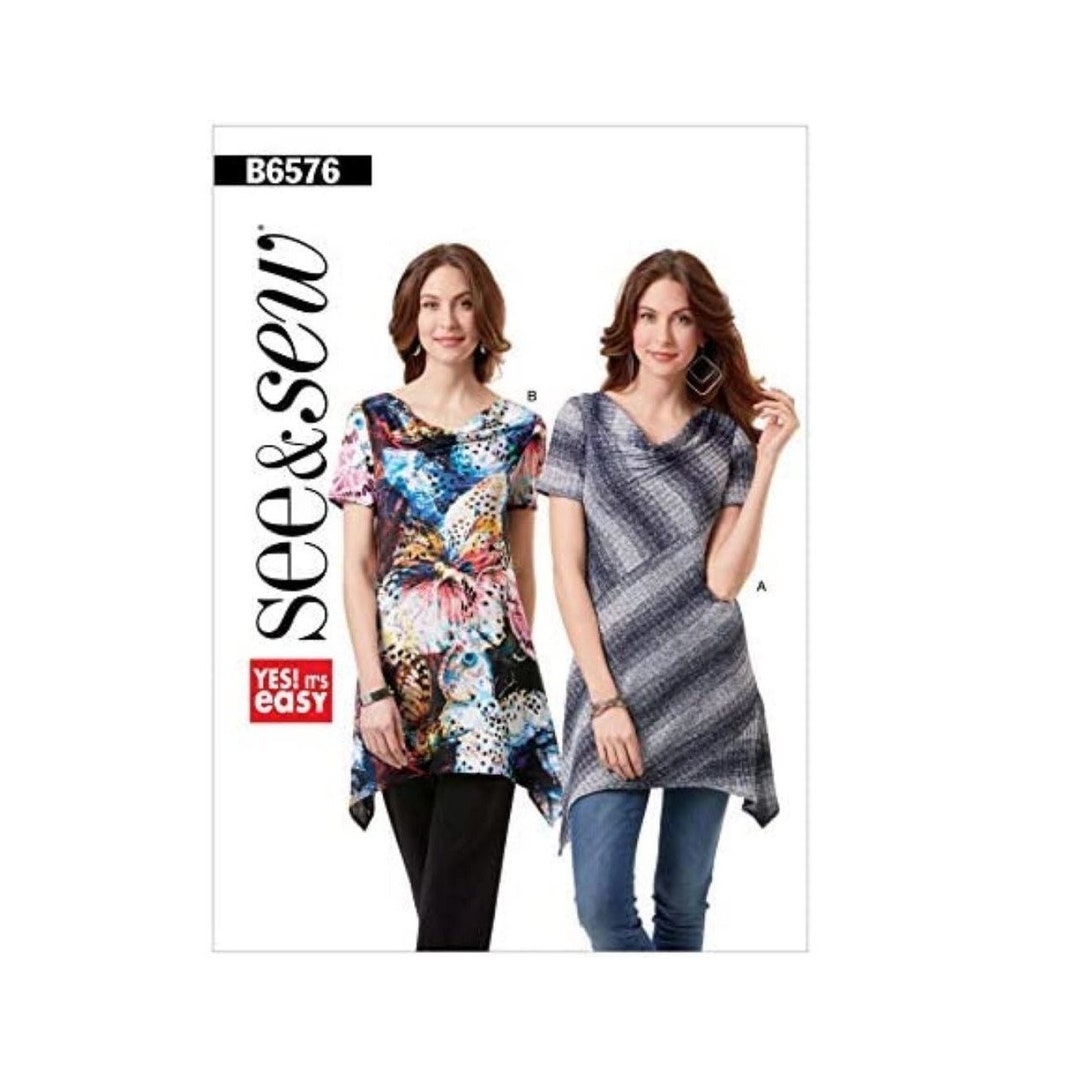 Butterick See and Sew Sewing Pattern 6576 Top Tunic Misses Size 6-22 - Etsy