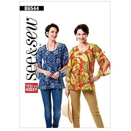 Butterick See and Sew Sewing Pattern 6544 Misses Tops Size - Etsy