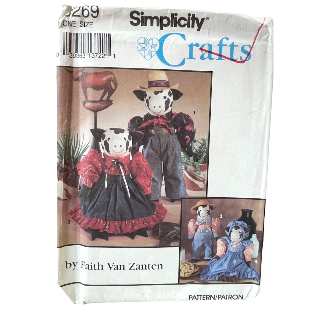 Simplicity Sewing Pattern 8269 Cow Dolls and Clothing - Etsy