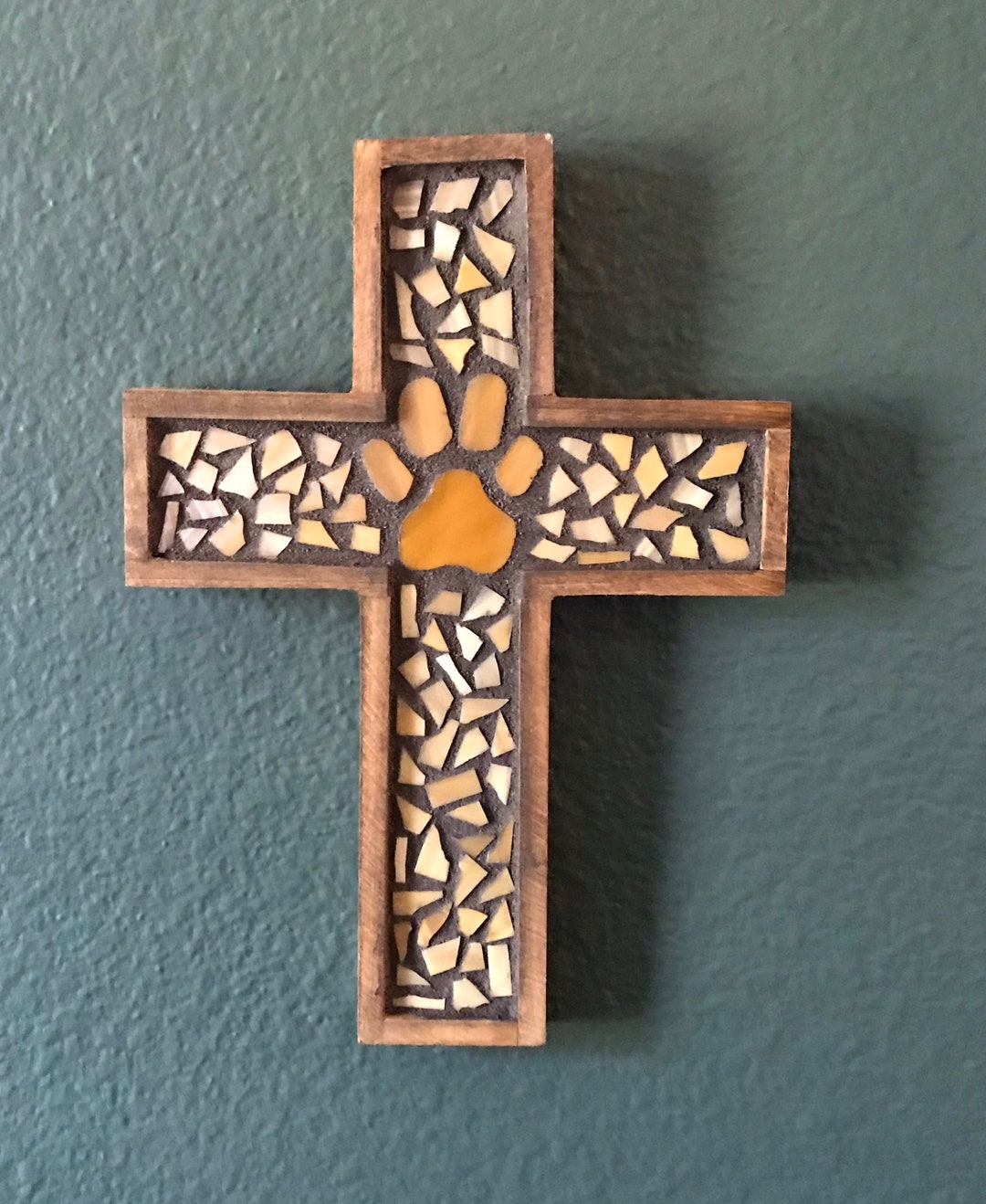 Paw Print Cross - Etsy