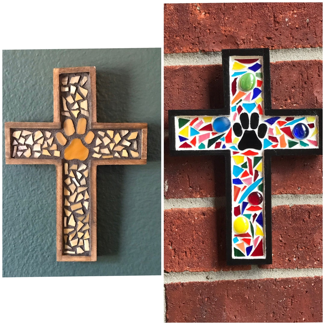 Paw Print Cross - Etsy