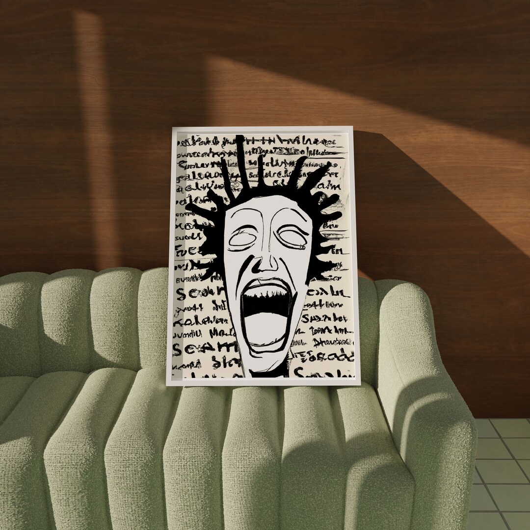 Abstract 'the Scream' Inspired Portrait Modern Downloadable Digital Art ...