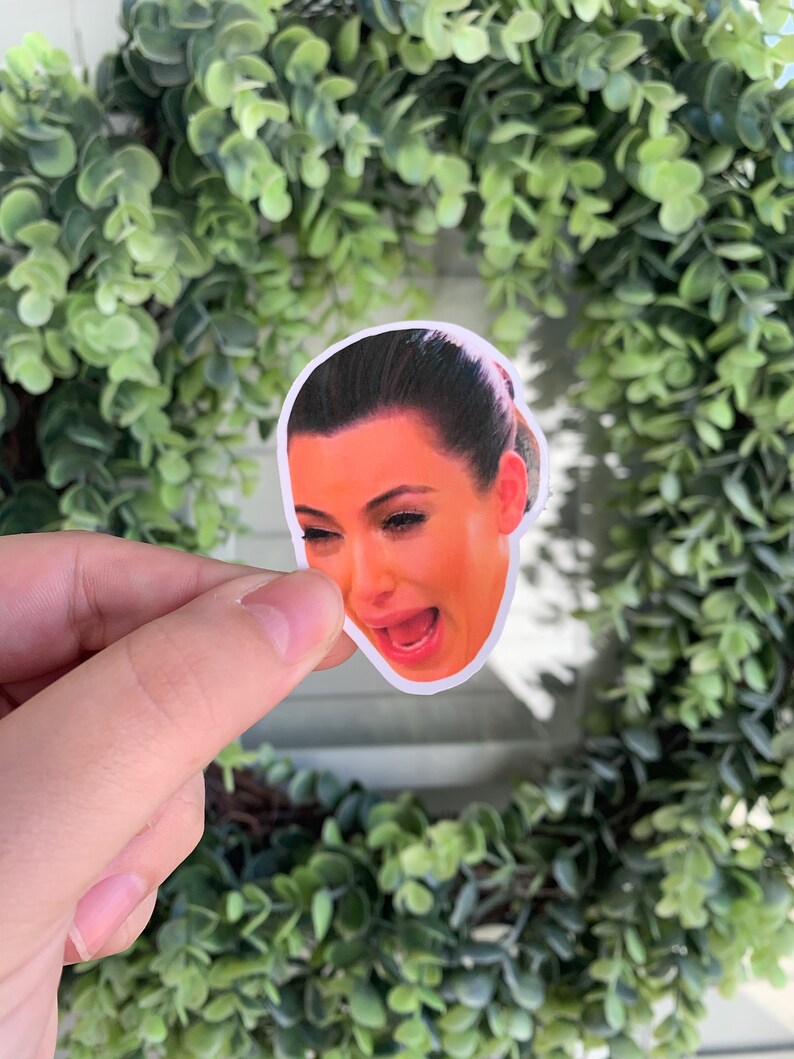 Crying Kim Kardashian Sticker Laptop Sticker Water Bottle | Etsy