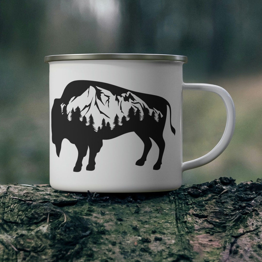 Buffalo Camping Mug: Mountain Bison Coffee Cup - Etsy