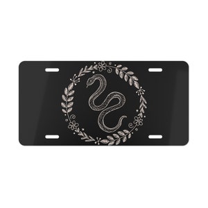 Cottagecore Snake License Plate | Vintage Botanical Car Tag | Cute Gift ...