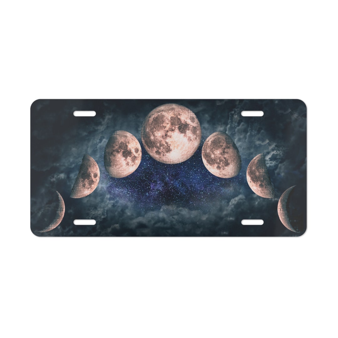 Moon Phases Car Tag | Galaxy License Plate | Gift for New Car, New ...