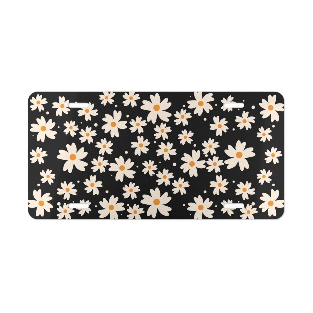 Spring Daisies Floral License Plate | Flowers Vanity Car Tag | Gift for ...