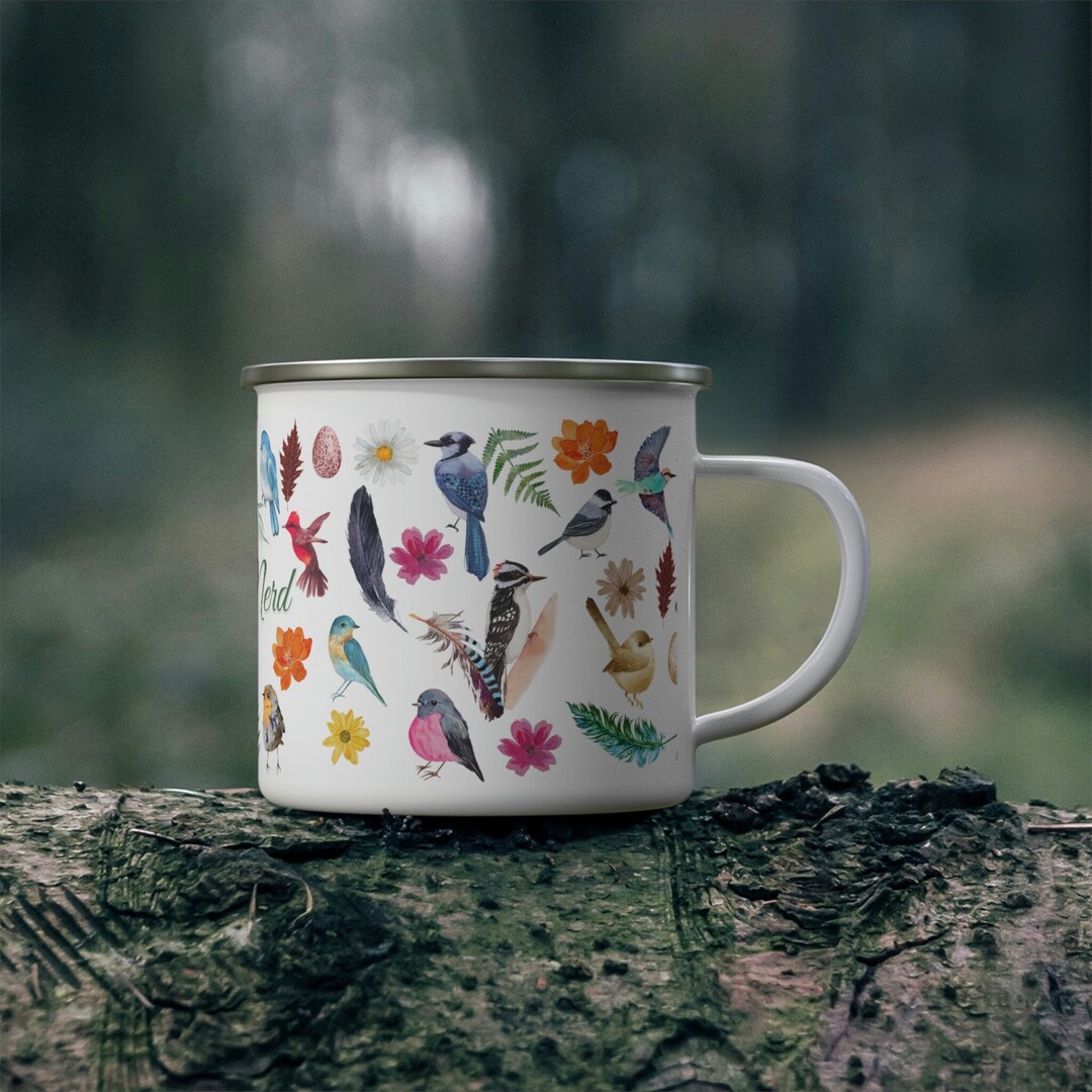 Birds Camping Mug | Sturdy Cup for Outdoors | Gift for Nature Lover - Etsy